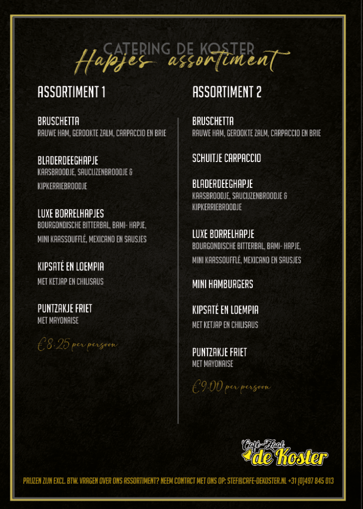 Hapjes - Café-Zaal De Koster